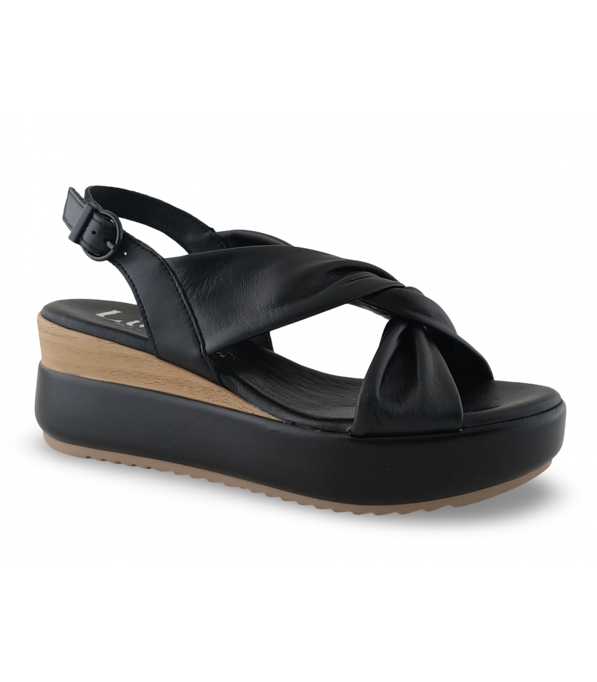 Sandalia camel con dos tiras Marlinna 35569 en camel.